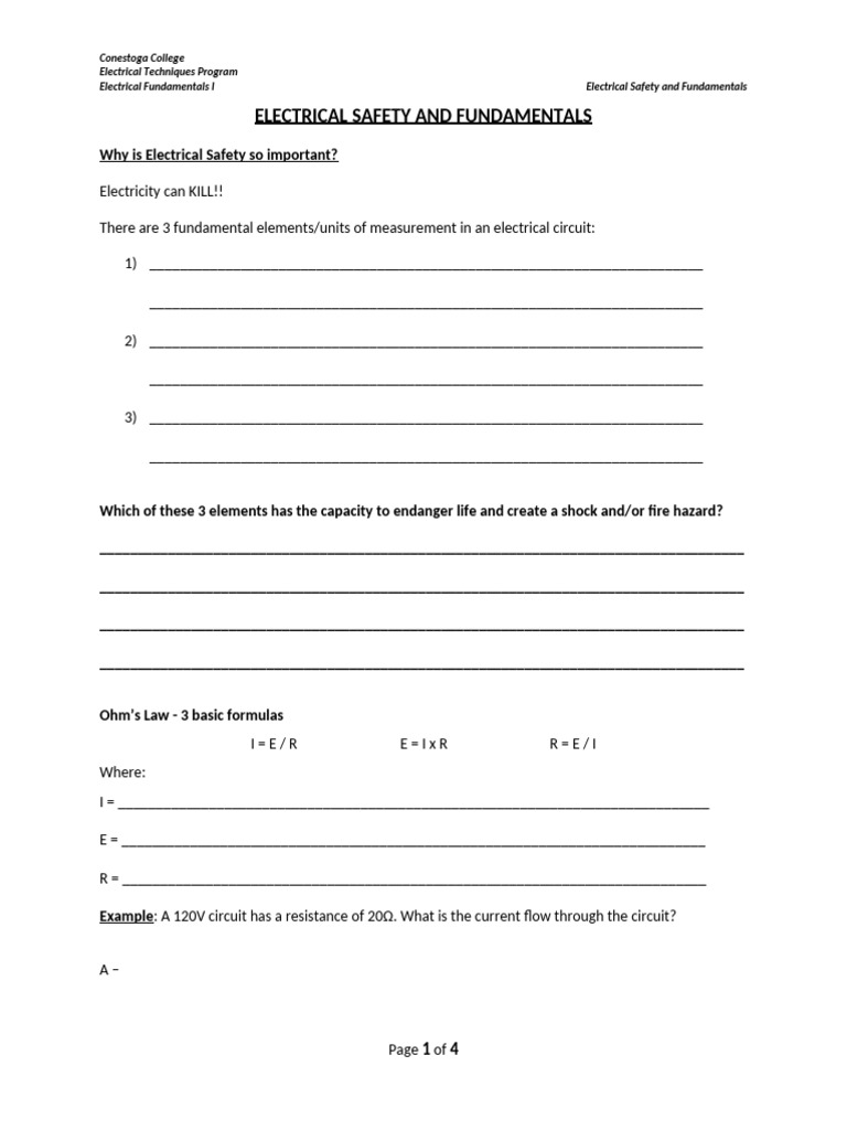 Electrical Safety and Fundamentals | PDF | Electromagnetism ...