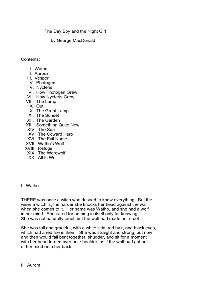 The Day Boy and The Night Girl | PDF