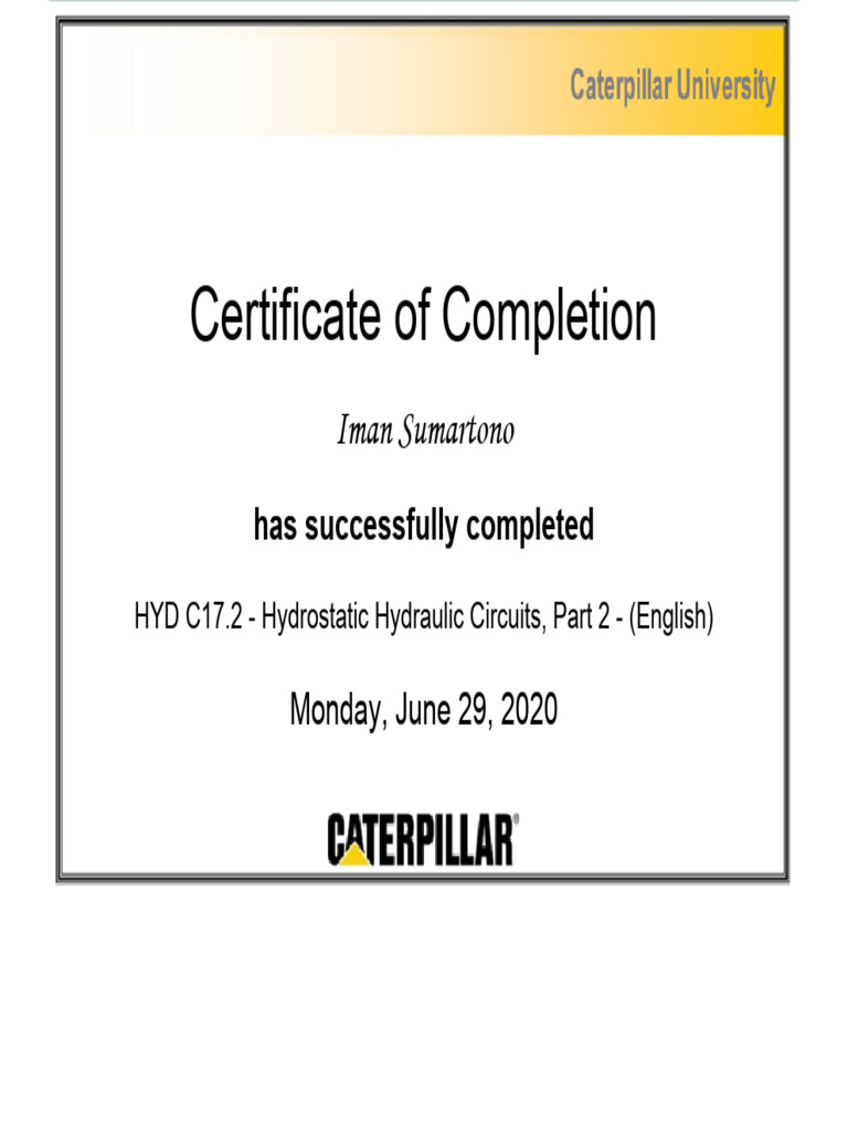 Dlms - Certificate1 - Hydrostatic Hydraulic Circuits, Part 2 | PDF