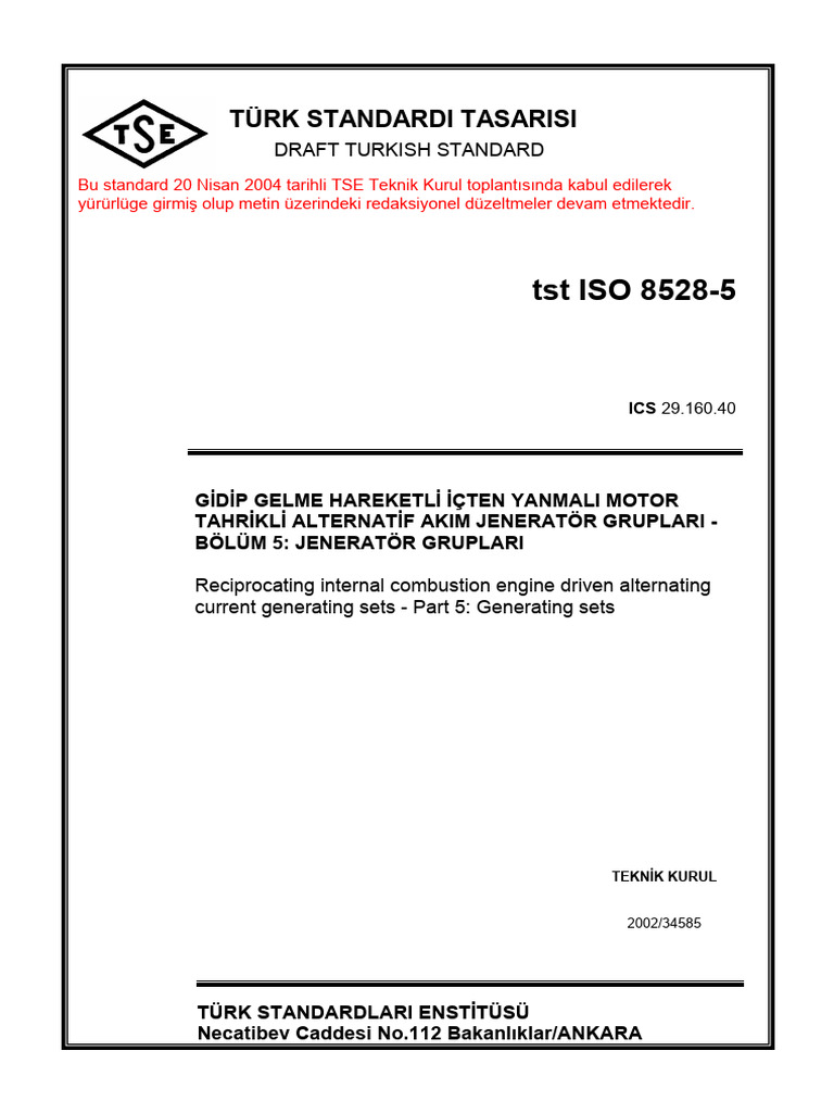 TS Iso 8528-5 | PDF