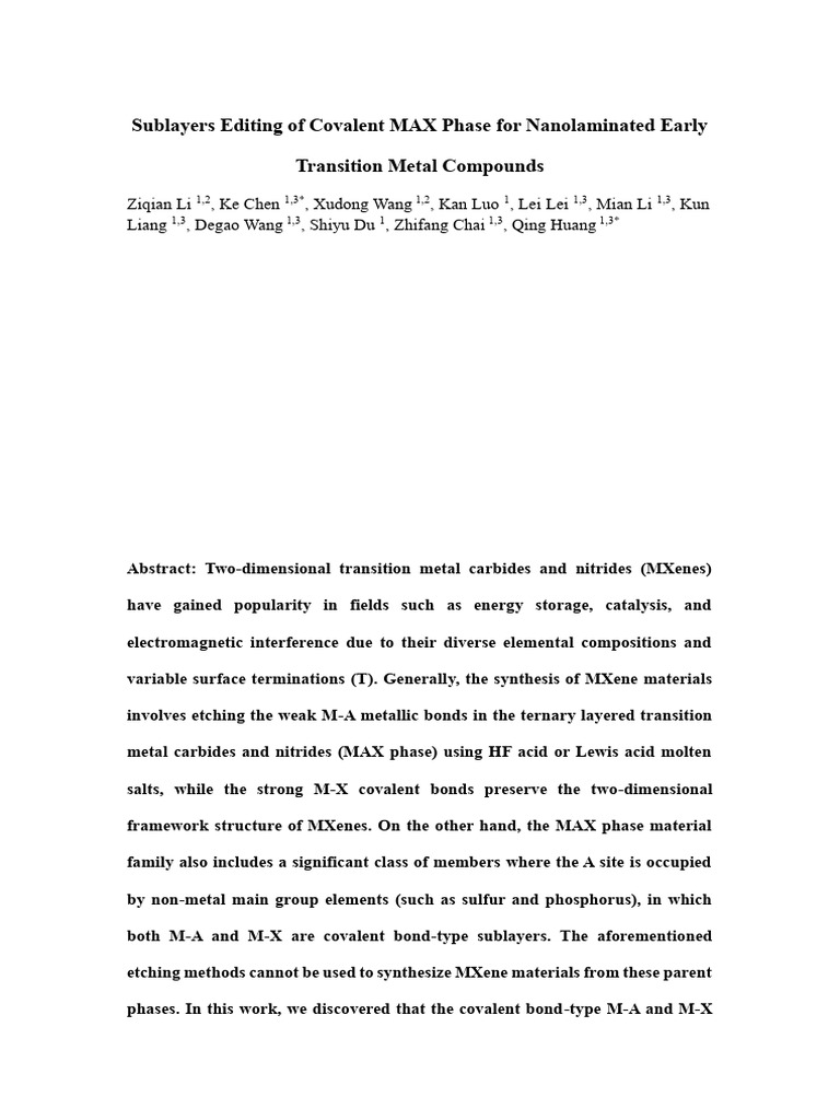 MAX phases chemistry | PDF | Chemical Bond | Ion