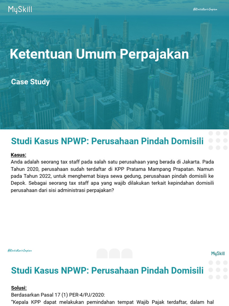 Case Study 1. Ketentuan Umum Perpajakan | PDF