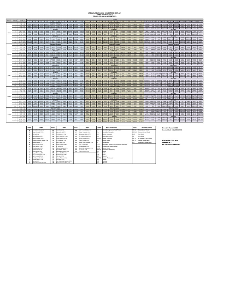 Jadwal KBM 2425 SMT 2 | PDF | Ajedrez