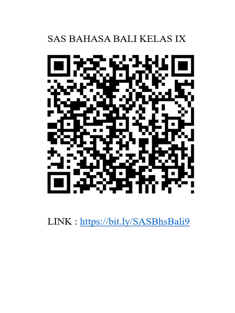 Barcode Sas BHS Bali Kelas 9 | PDF
