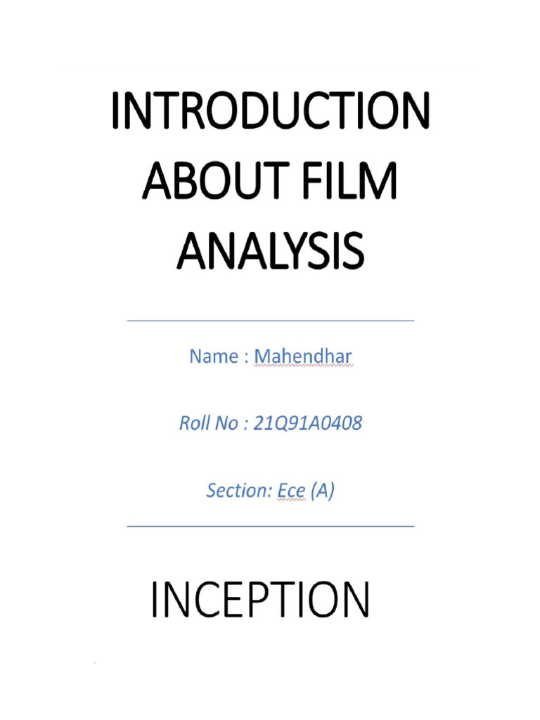Inception: Themes of Reality and Dreams | PDF