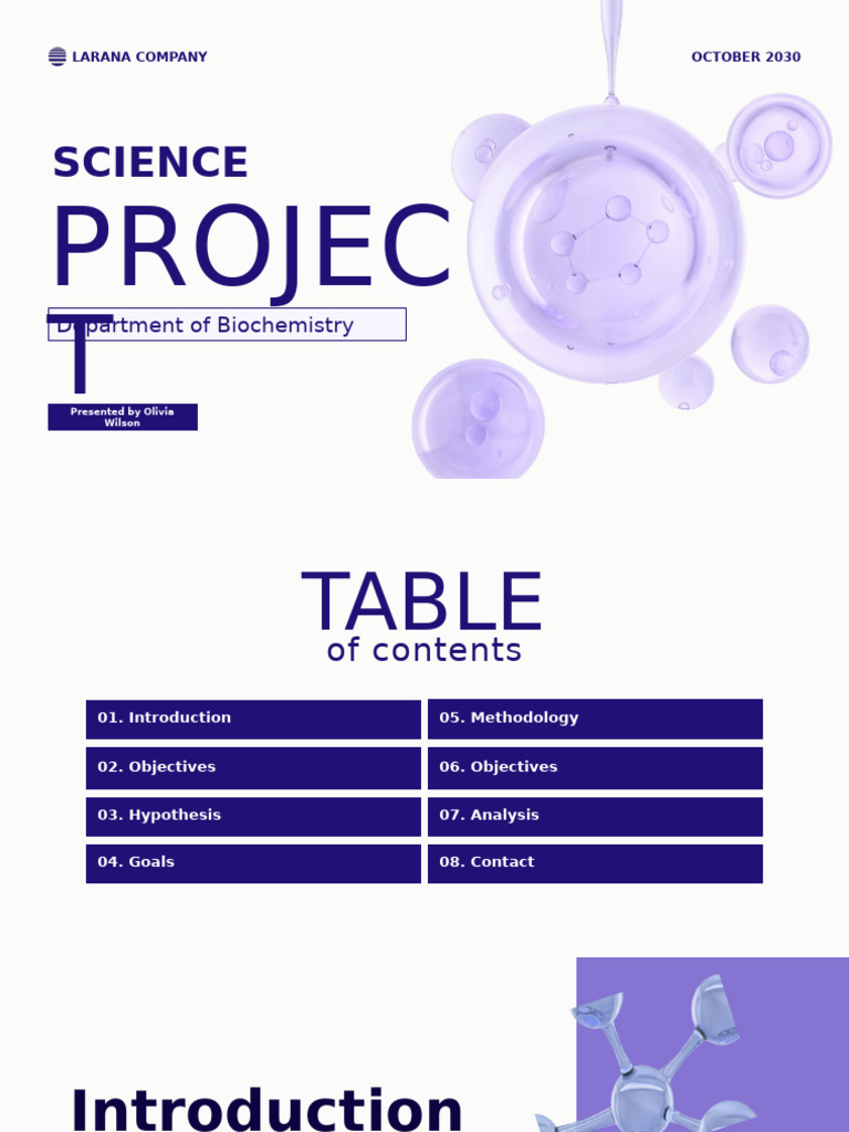 Purple and White Professional Science Project Presentation | PDF