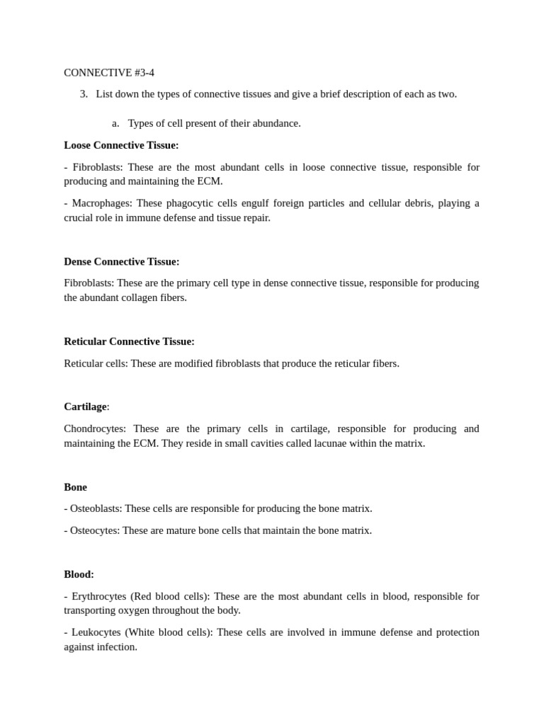 Anaphy Act4 Numbers 3-4 | PDF | Connective Tissue | Extracellular Matrix