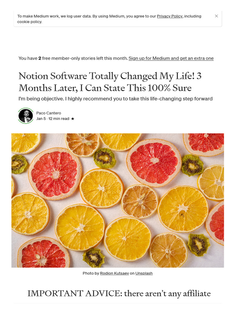 Notion Software Totally Changed My Life! 3 Months Later, I Can State This 100% Sure _ by Paco ...