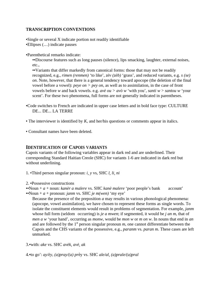 Transcription Conventions | PDF | Syllable | Linguistics