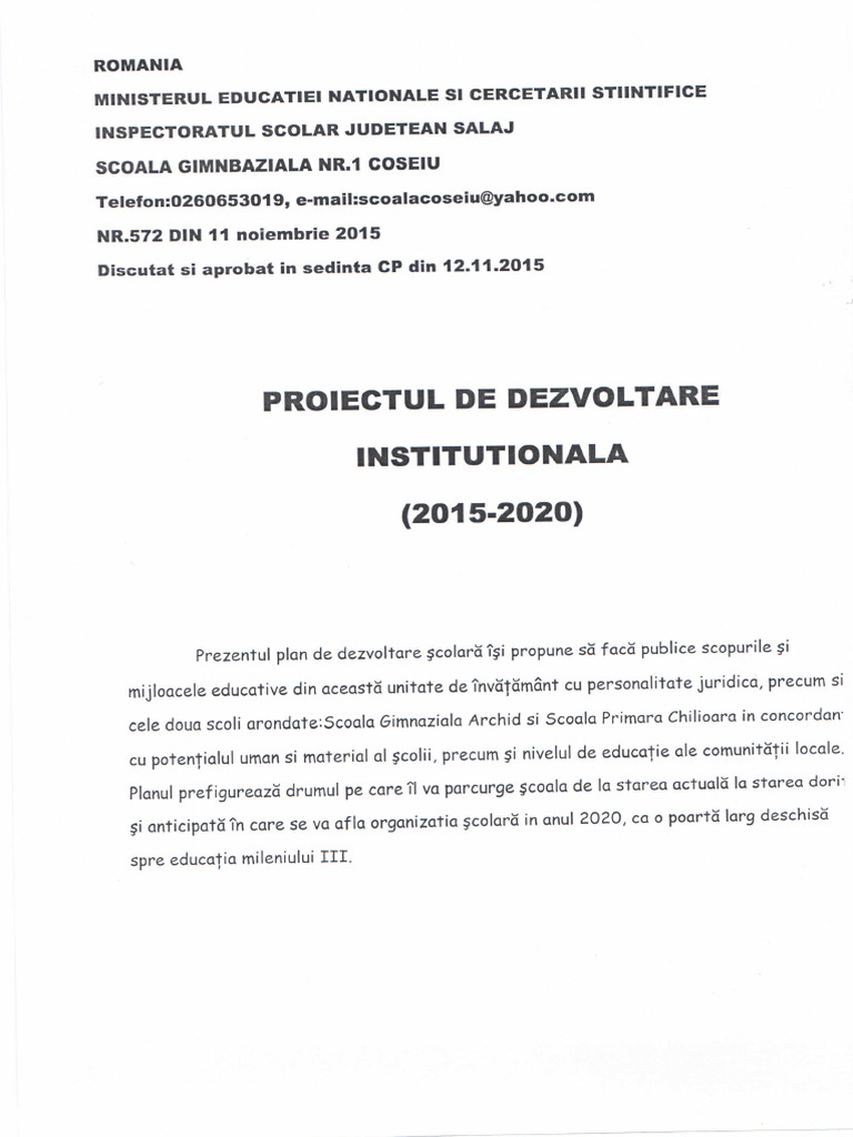 Scoala Gimnaziala NR. 1 - Coseiu | PDF
