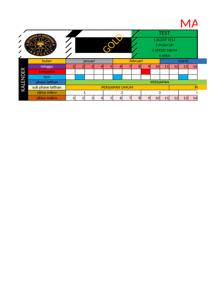 Program Latihan Pencak Silat 2025 | PDF