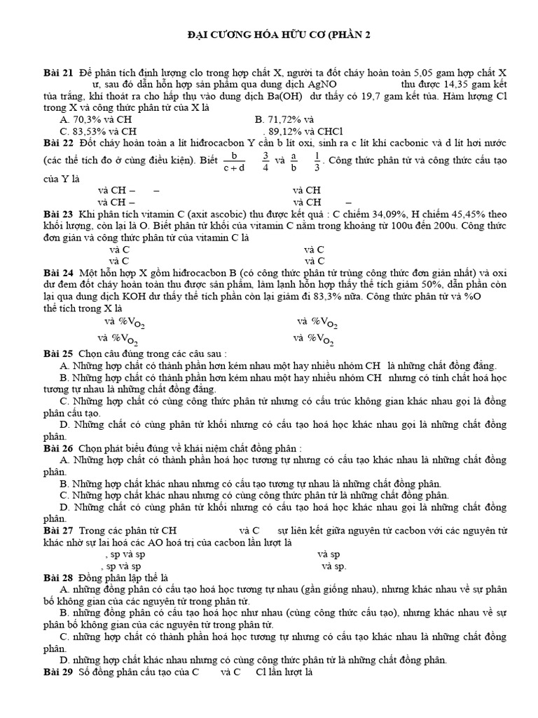 Dai Cuong Hoa Huu Co 2 | PDF