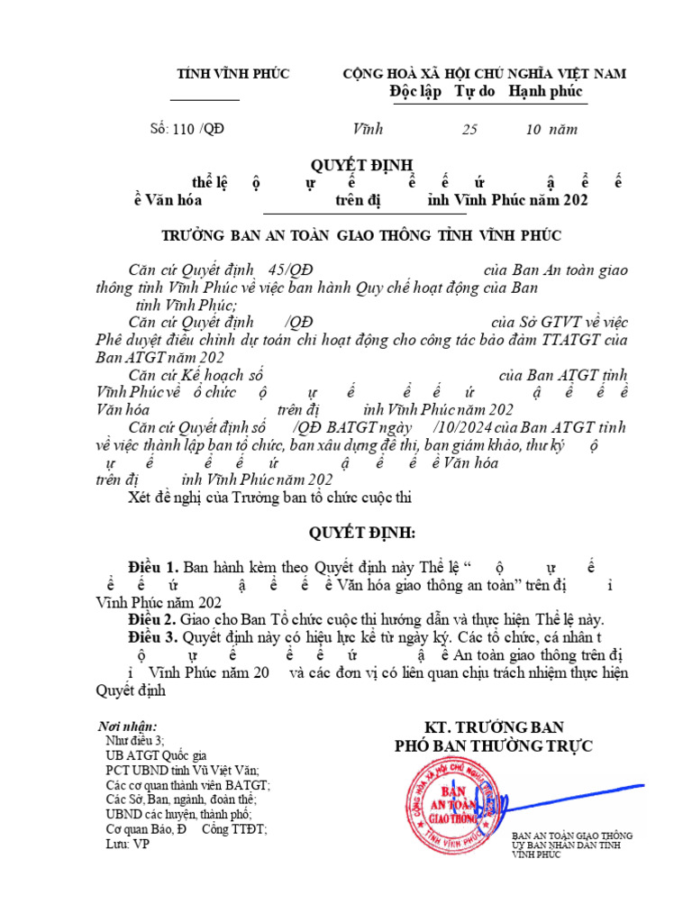 The Le Cuoc Thi Atgt 2024 | PDF