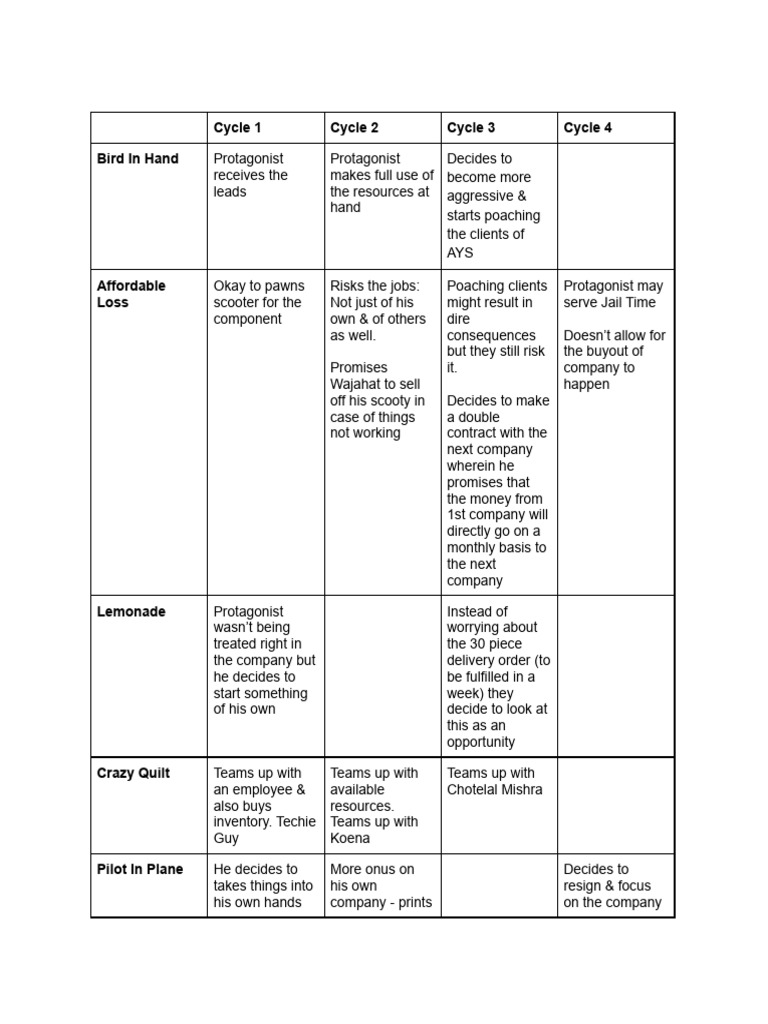 Rocket Singh - Effectuation Cycles | PDF