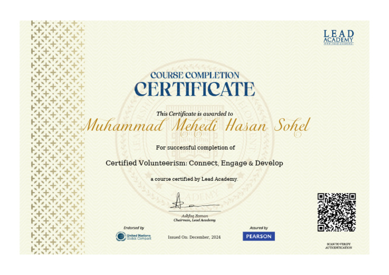 Certificate-Certified Volunteerism - Connect, Engage & Develop | PDF