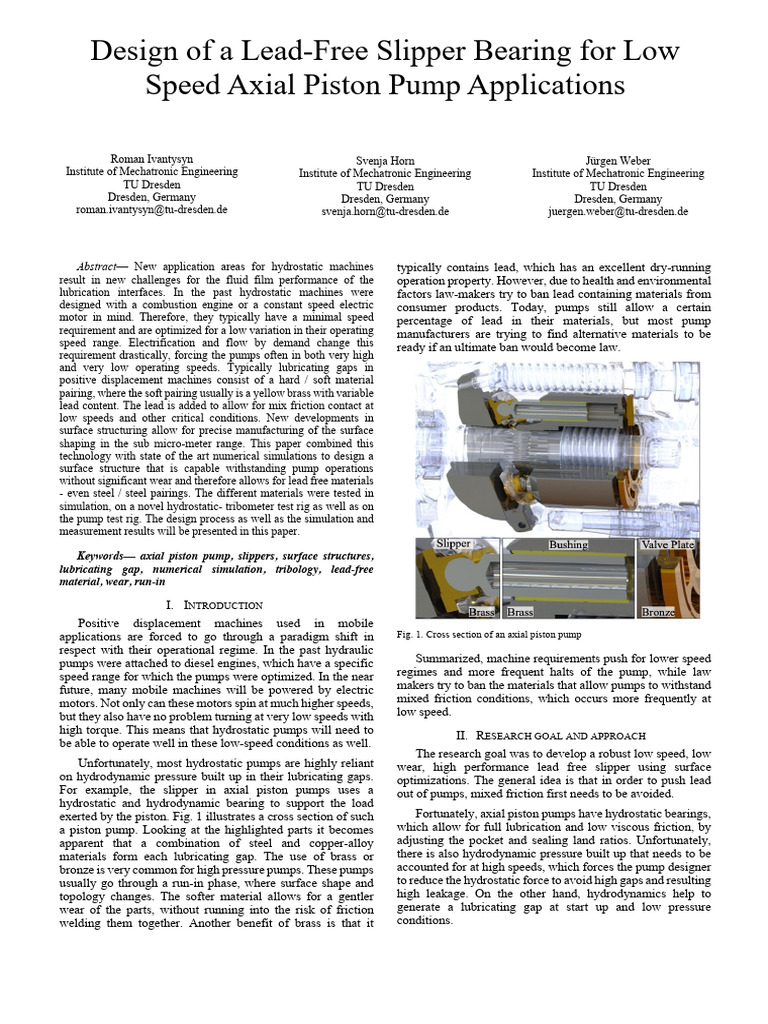 Lead-Free Slipper Bearing Design | PDF | Pump | Bearing (Mechanical)