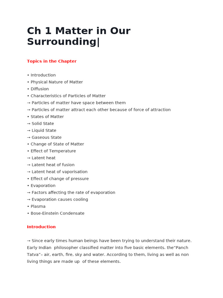 CH 1 Matter in Our Surrounding Ut1 | PDF | Gases | Latent Heat