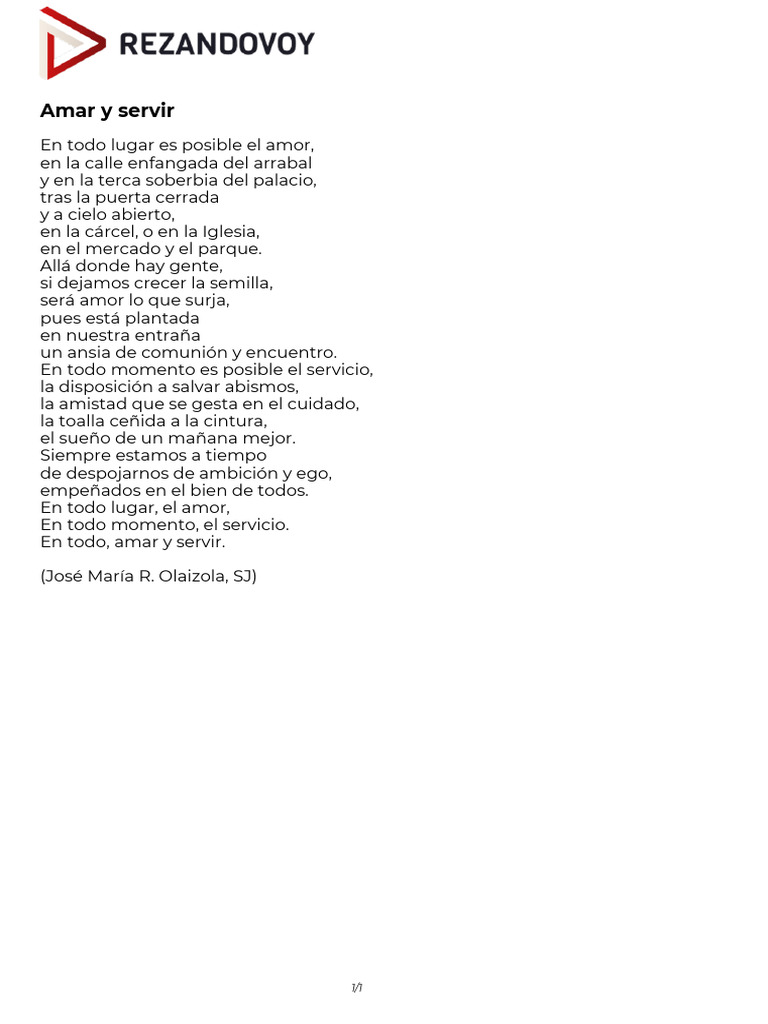 Amar y Servir | PDF