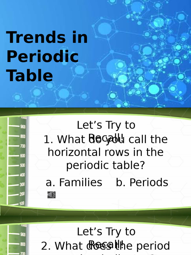 Trends in Periodic Table | PDF | Chemistry | Quantum Mechanics