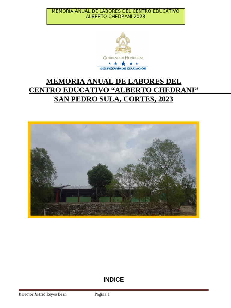Memoria Anual 2022 Centro Educativo Alberto Chedrani | PDF | Escuelas ...