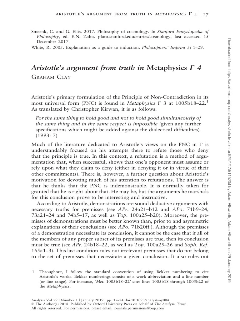 Aristotle argument from truth in Metaphysics | PDF | Truth | Argument