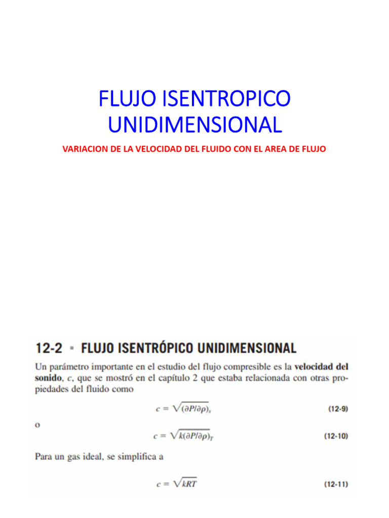 Clase N° 2 - Flujo Isentropico Unidimensional | PDF