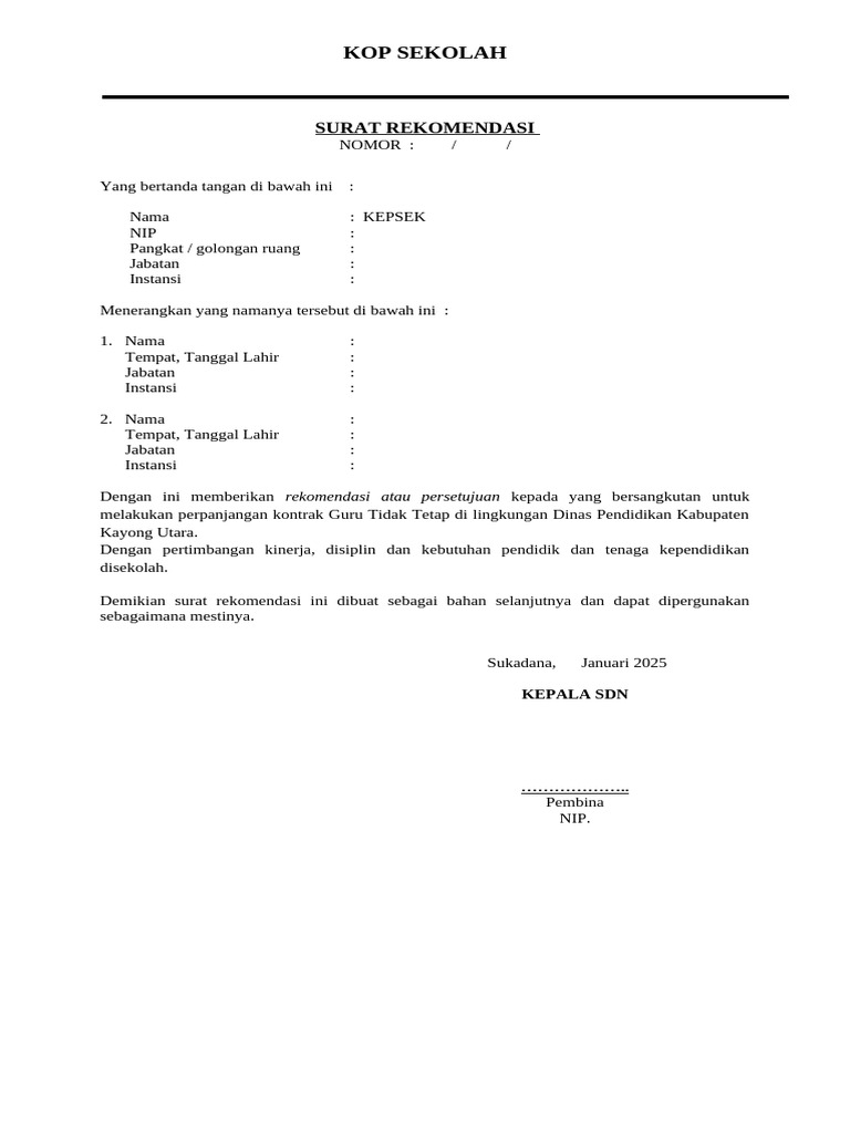 Rekomendasi Kepsek | PDF