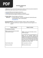 Personal Hygiene: A Lesson Plan | PDF | Hygiene | Oral Hygiene