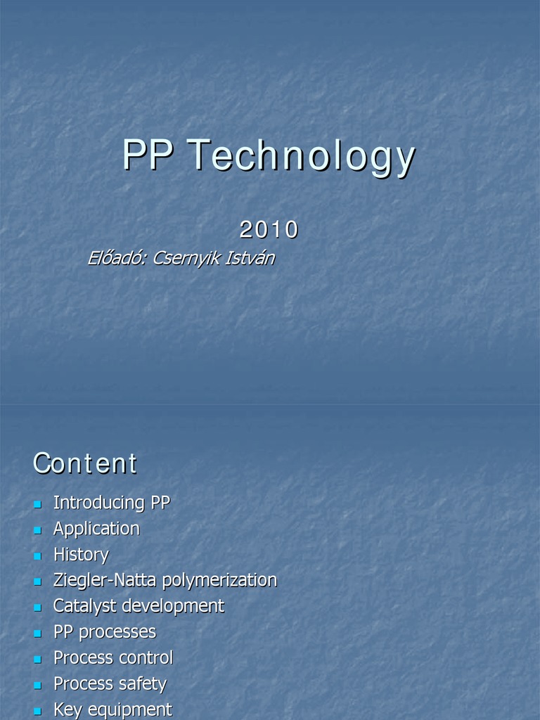PP Technology | PDF | Polymer Chemistry | Materials Science
