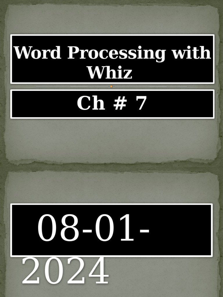 Word Processing With Whiz Week 29 | PDF | Computing | Text