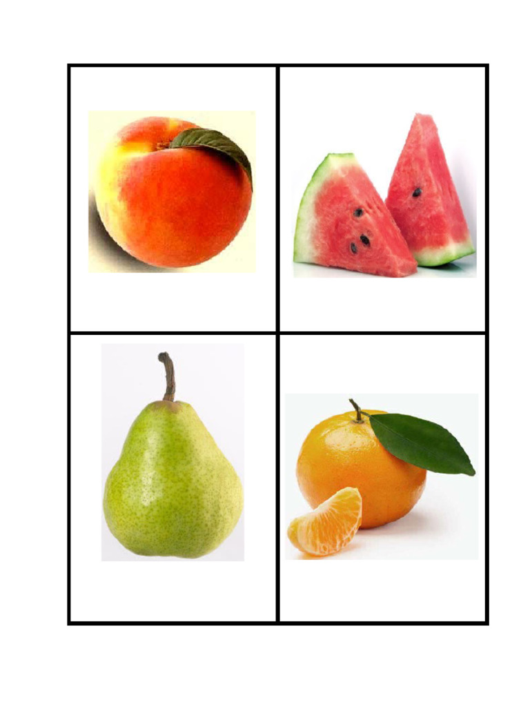 Frutas - 4 Por Hoja - 6 (Cuadro) | PDF