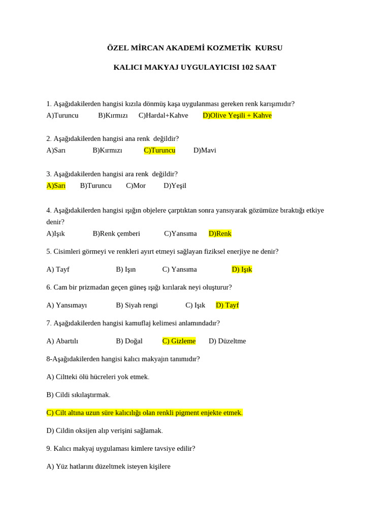 MİRCAN SORULARI | PDF