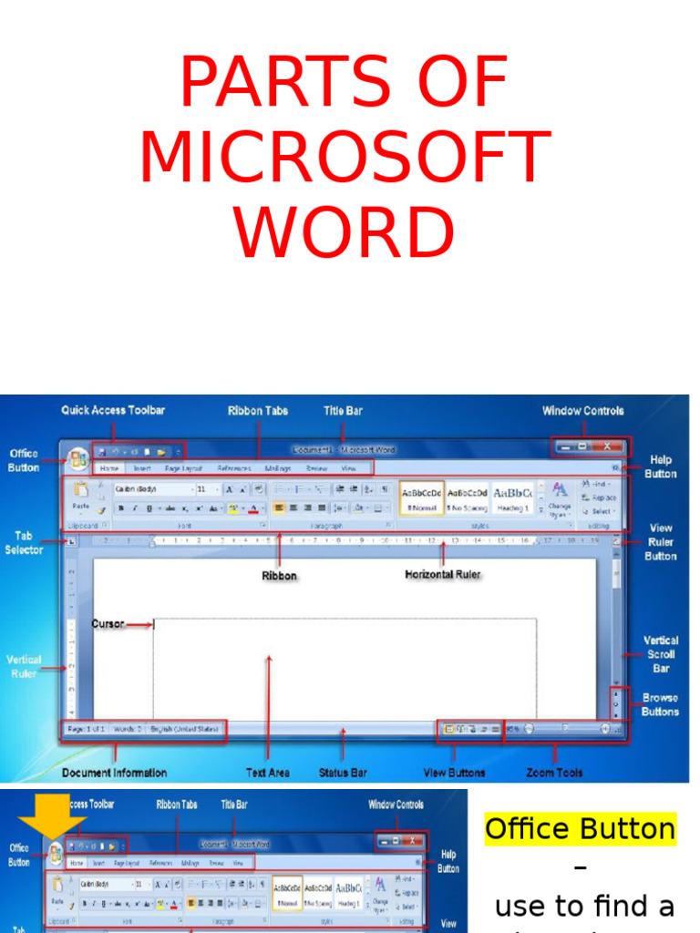 Parts of Microsoft Word Interface | PDF