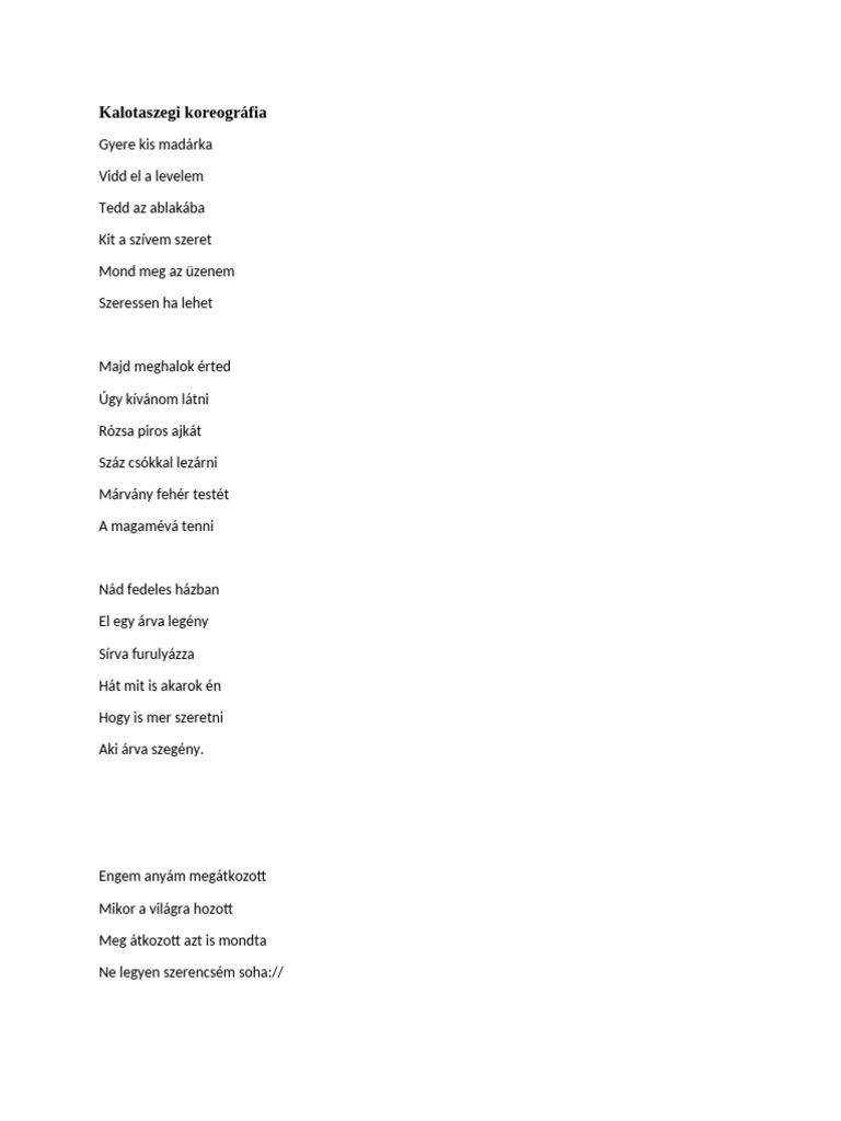 Koreográfia Énekek | PDF