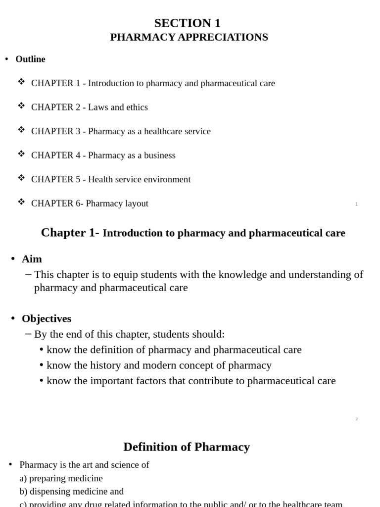 Overview of Pharmacy and Care Practices | PDF | Pharmacy | Medical ...
