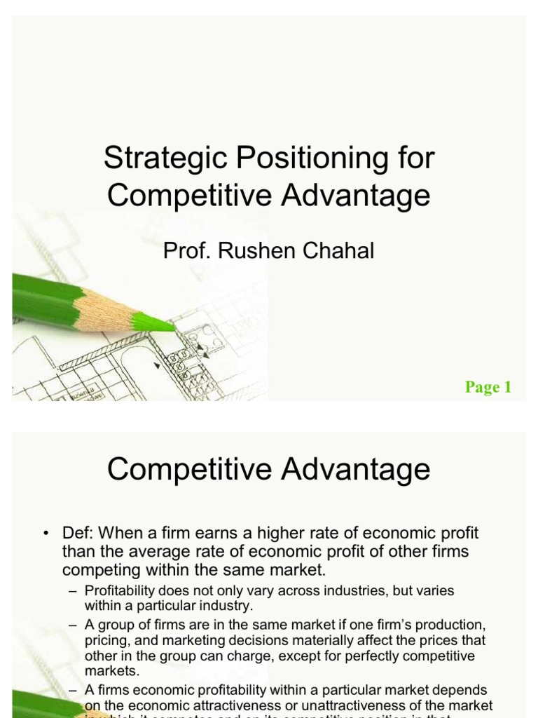 Strategic Positioning For Competitive Advantage | PDF | Economic ...