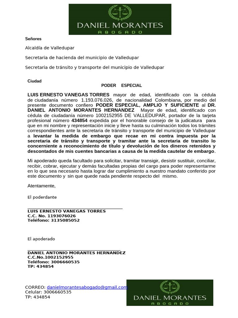 Poder Luis Vanegas | PDF