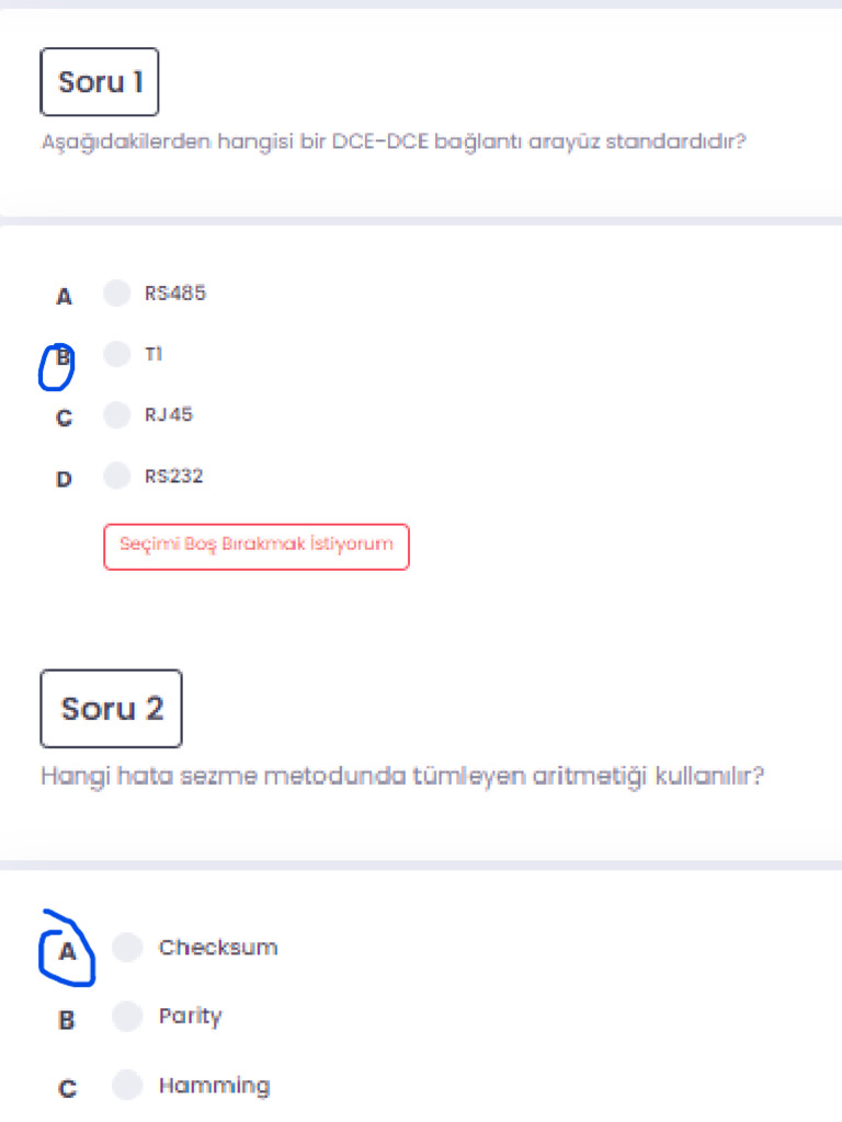 Veri İletişimi - Final - (2019-2020) - Bilgisayar Mühendisliği - Yaz Okulu | PDF