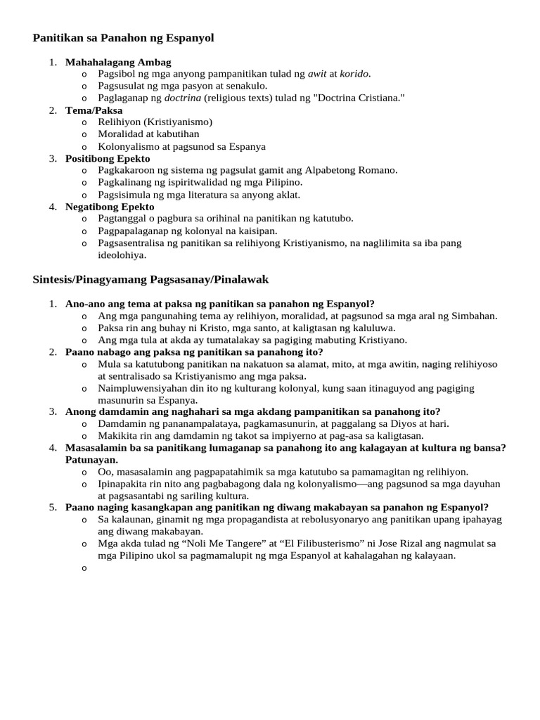 Panitikan Sa Panahon NG Espanyol | PDF