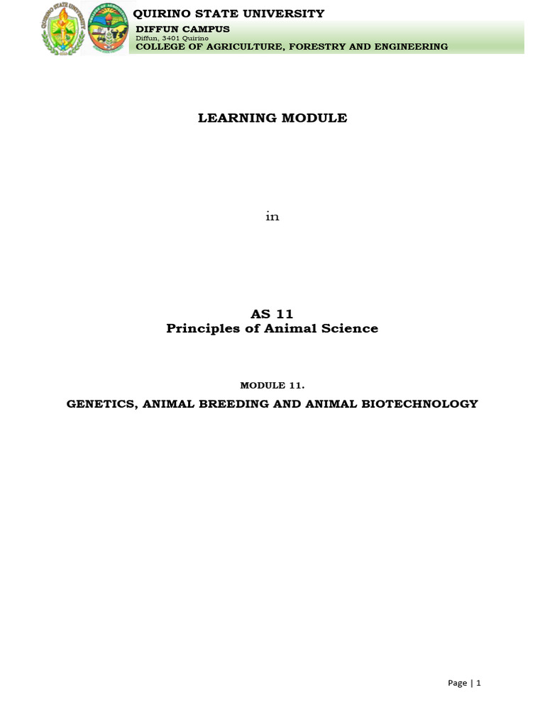 11 Genetics Animal Breeding Animal Biotechnology | PDF | Genetics | Gene