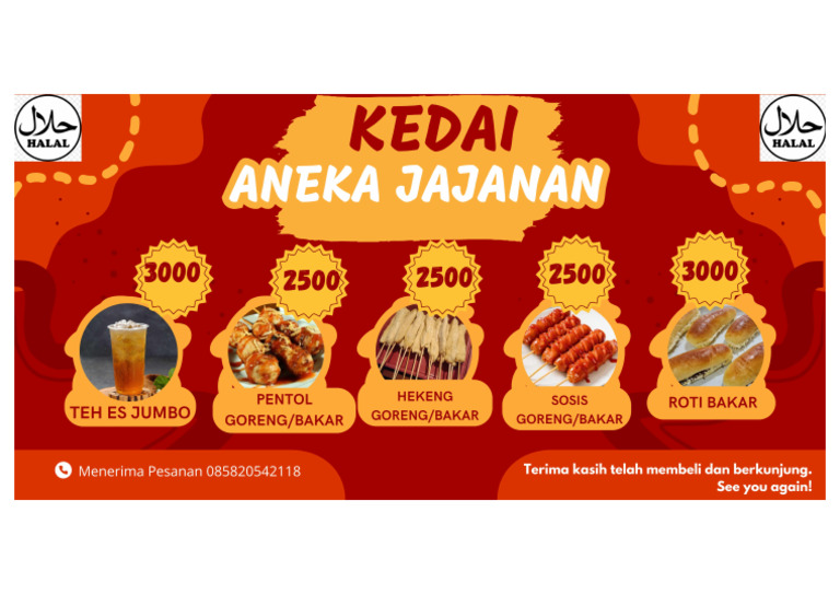 Merah Organik Banner Warung Aneka Jajanan | PDF