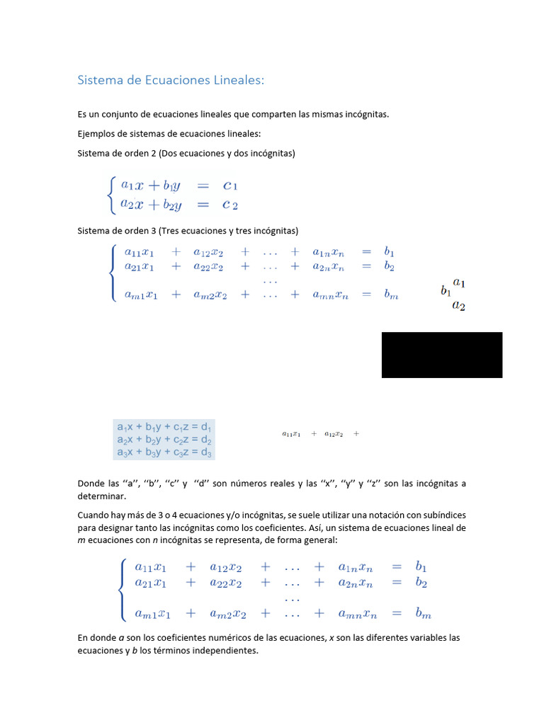 Sistema de Ecuaciones Lineales | PDF