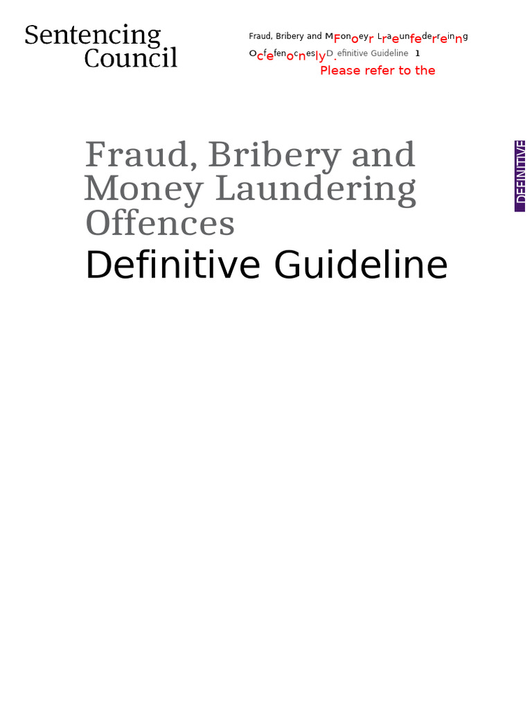 Fraud Bribery and Money Laundering Offences Definitive Guideline Web ...