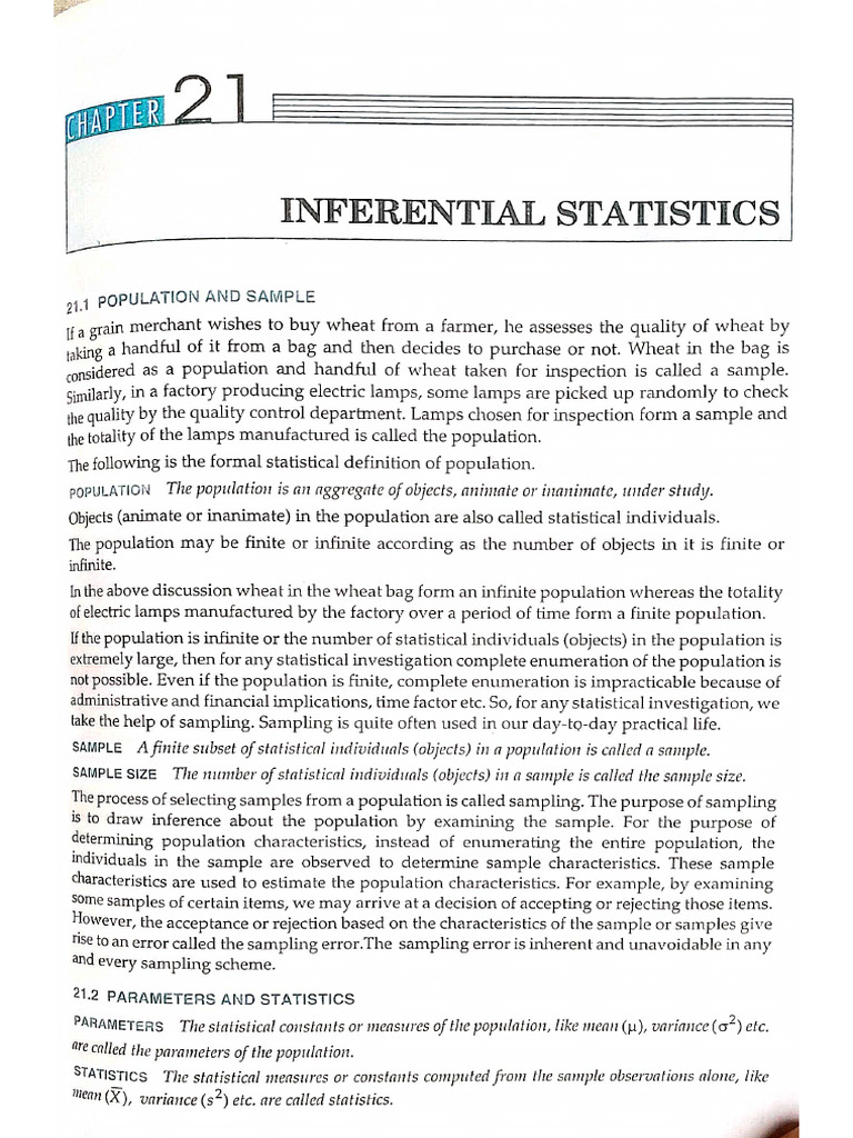 12 Class pdf, ch- Inferential Statistics | PDF 12 Class pdf, ch- Inferential Statistics | PDF