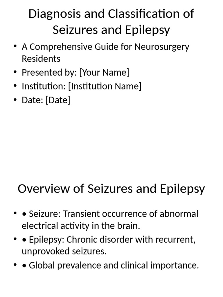 Seizures and Epilepsy Diagnosis Classification | PDF | Epilepsy ...