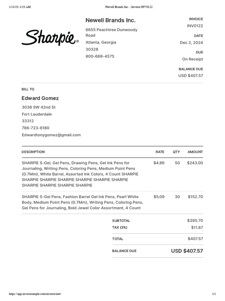 Invoice Simple - New Invoice | PDF | Portable Tools | Writing Implements