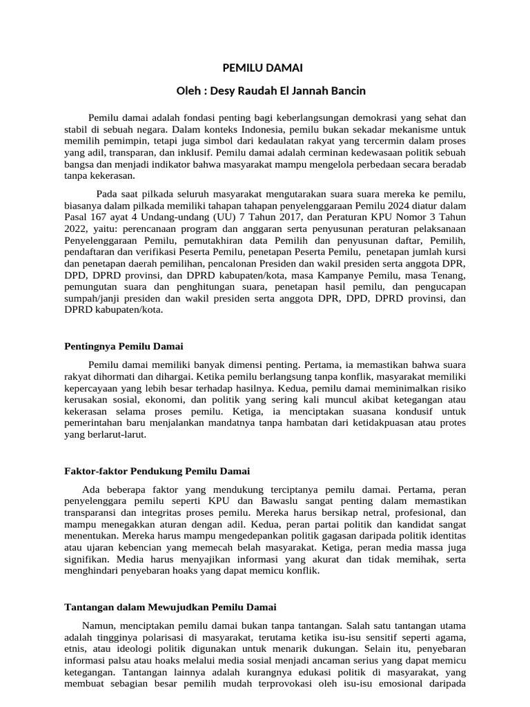 Opini Desy Raudah El Jannah Bancin | PDF