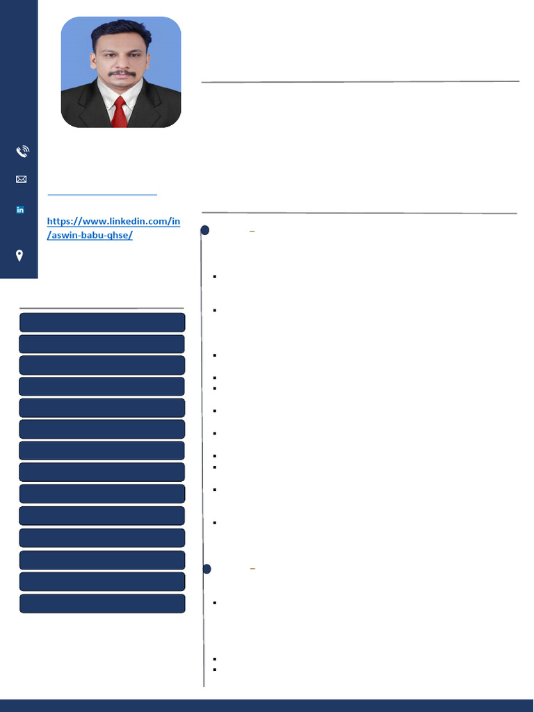Aswin_Babu_HSEQ_Professional_CV. | PDF | Audit | Iso 9000