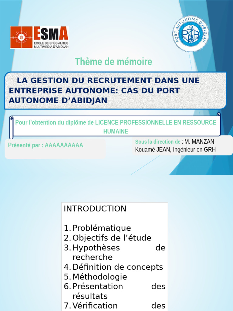 Présentation Soutenance | PDF | Recrutement | Gestion des ressources ...