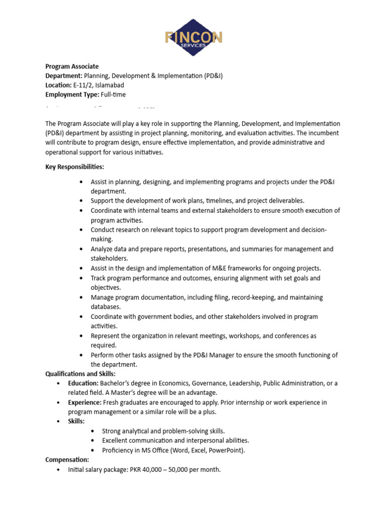 Program Associate | PDF | Business